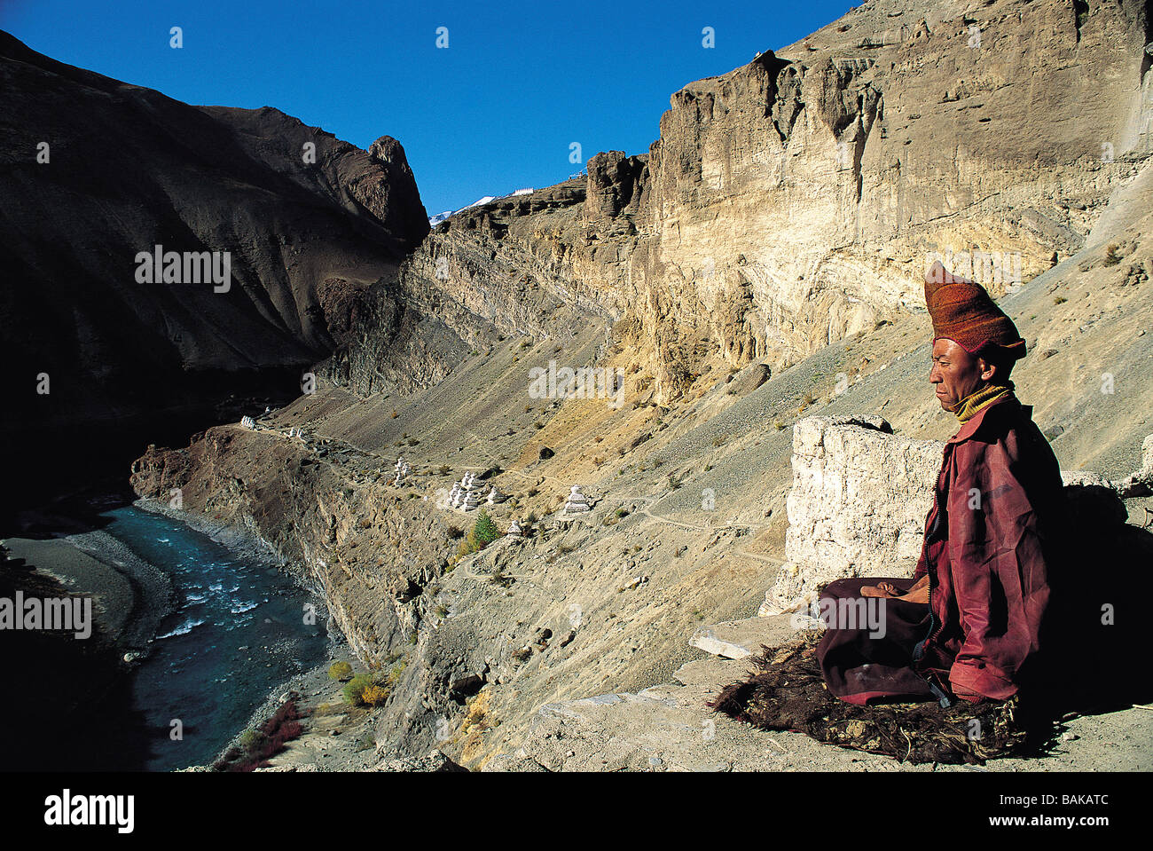 India, Jammu and Kashmir State, Ladakh Himalaya, Zanskar, Monastery of ...