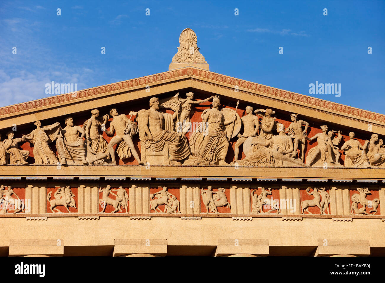 Detail on the Parthenon Replica in Centennial Park, Nashville ...