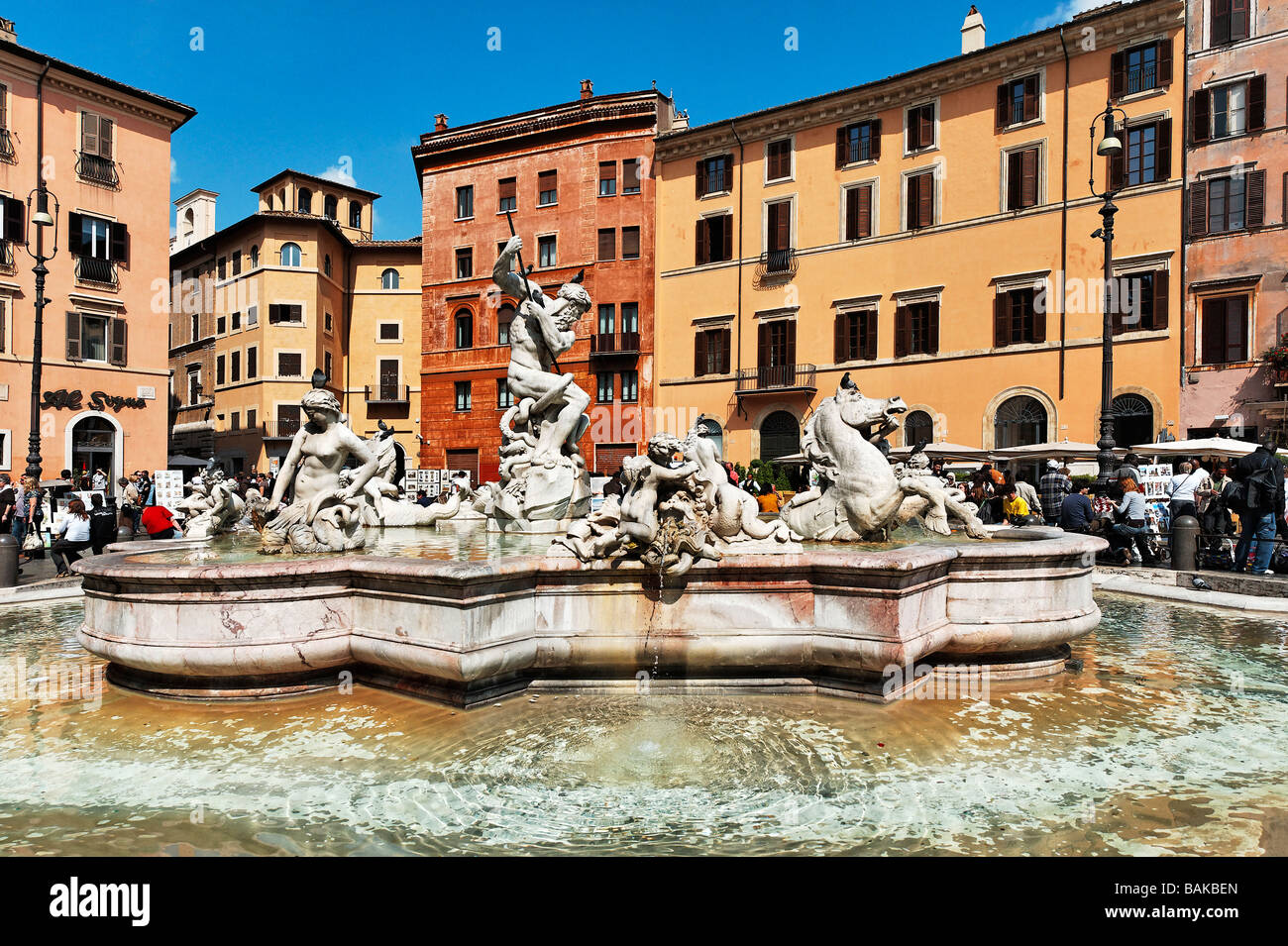 Piazza navona fountain neptune hi-res stock photography and images - Alamy