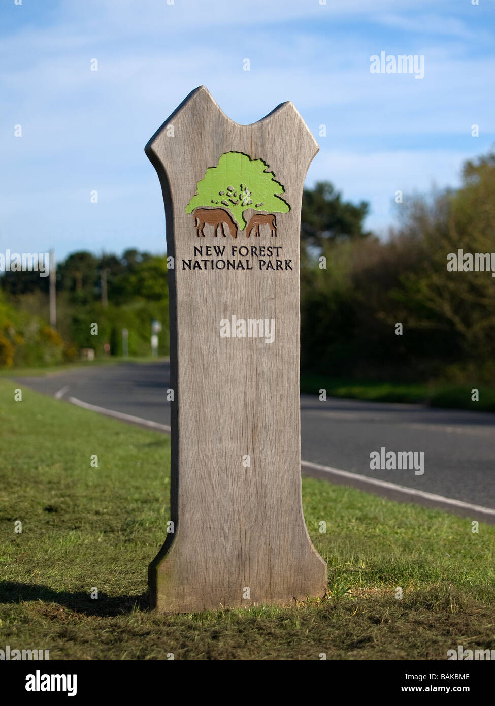 Boundary sign for the New Forest Hampshire UK Stock Photo - Alamy