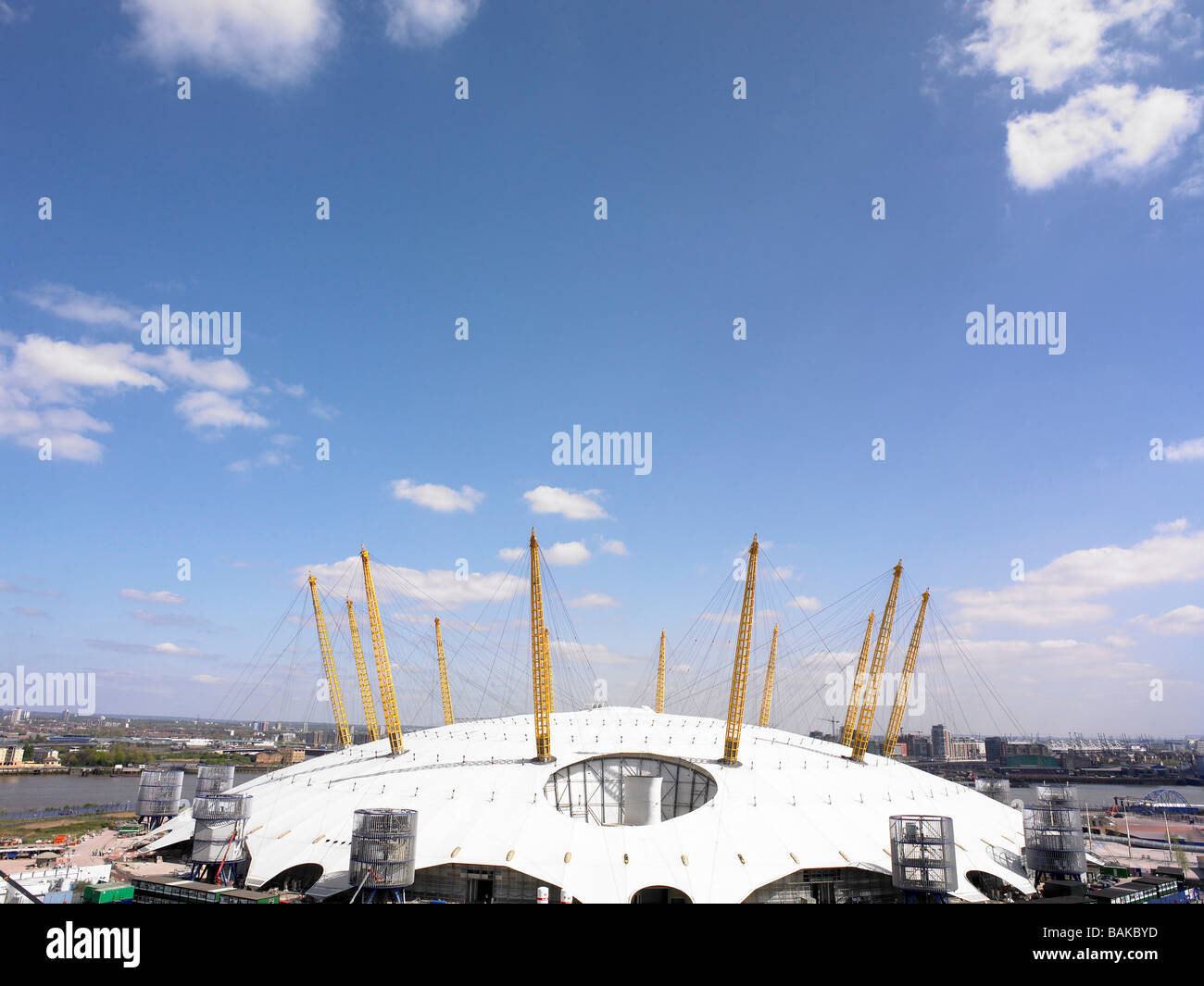 millennium dome elevated view of o2 millenium dome Stock Photo - Alamy
