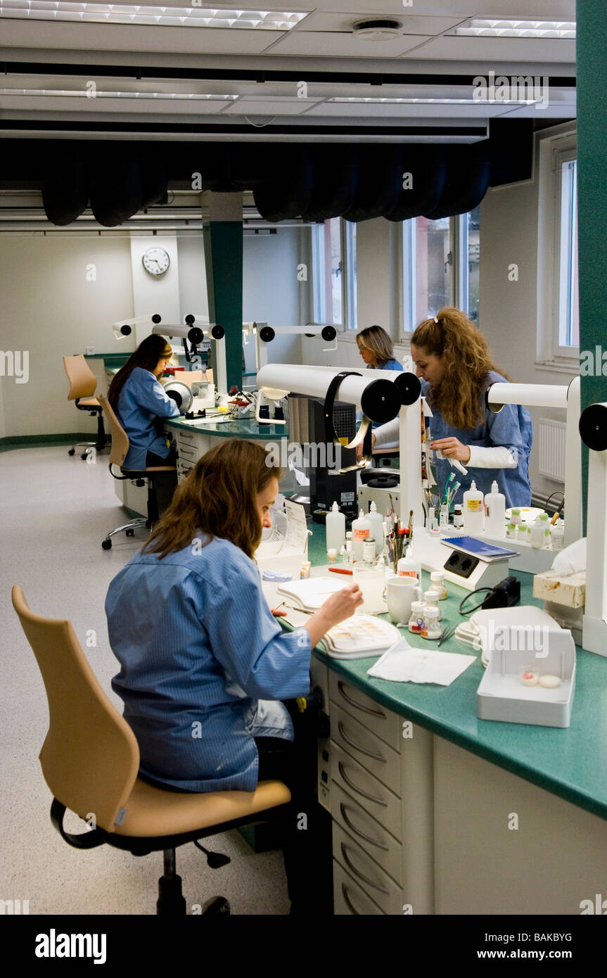 Dental lab making false teeth Stock Photo - Alamy