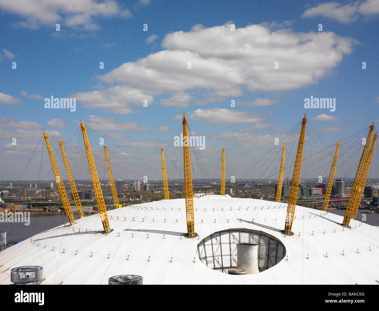 millennium dome elevated view of o2 millenium dome Stock Photo - Alamy