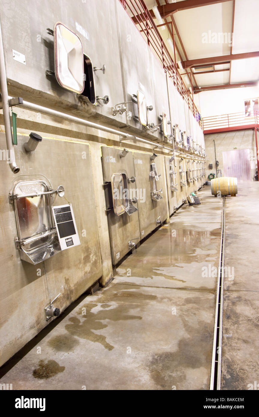 concrete vats domaine sang des cailloux vacqueyras rhone france Stock ...