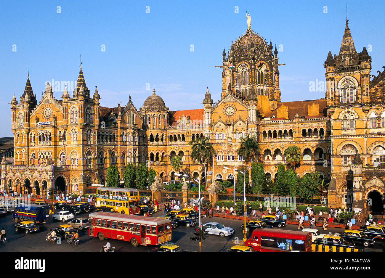 India, Maharashtra State, Mumbai (Bombay), Victoria Terminus station ...