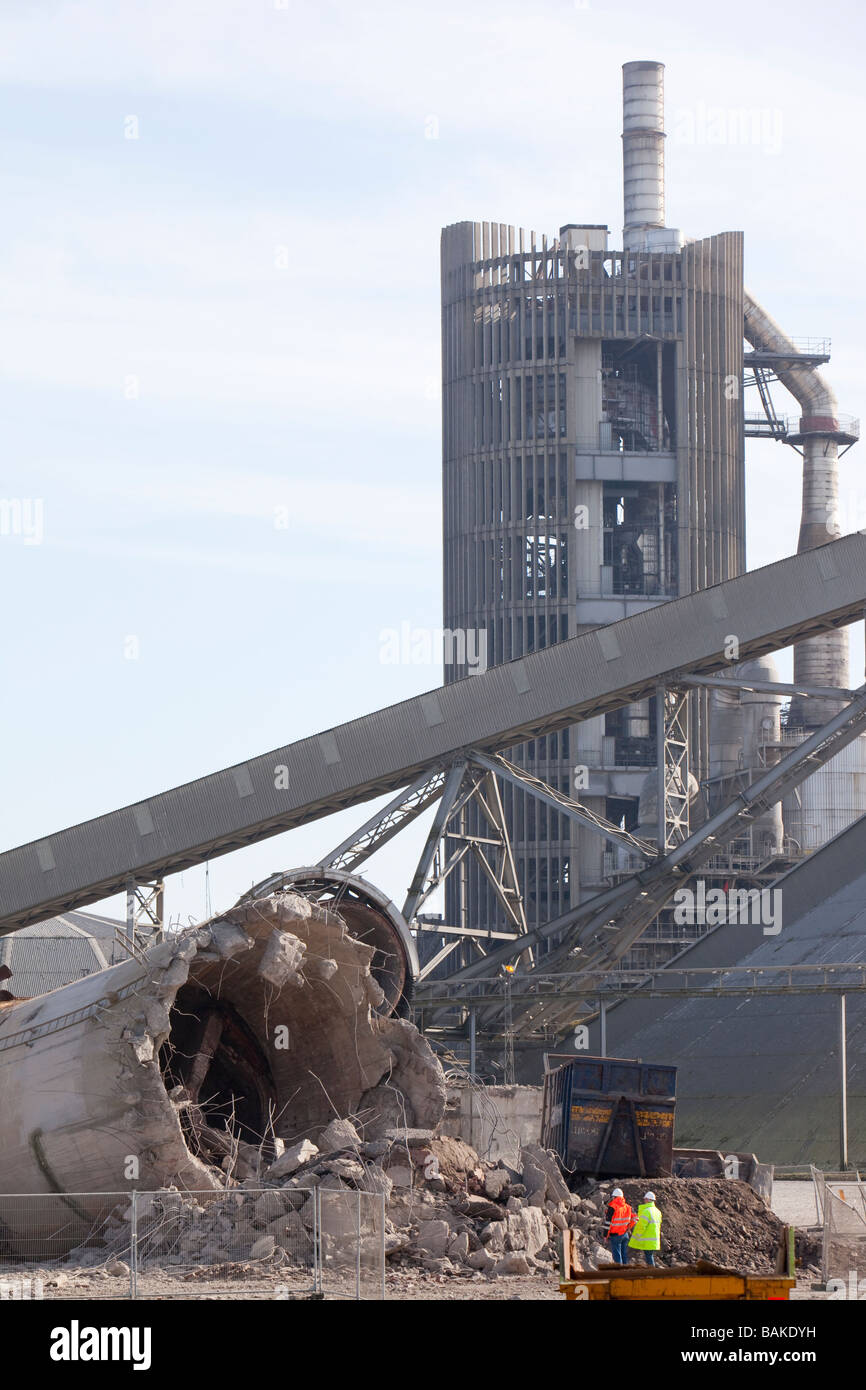 The old chimney at Castle Cement in Clitheroe Lancashire UK after it ...