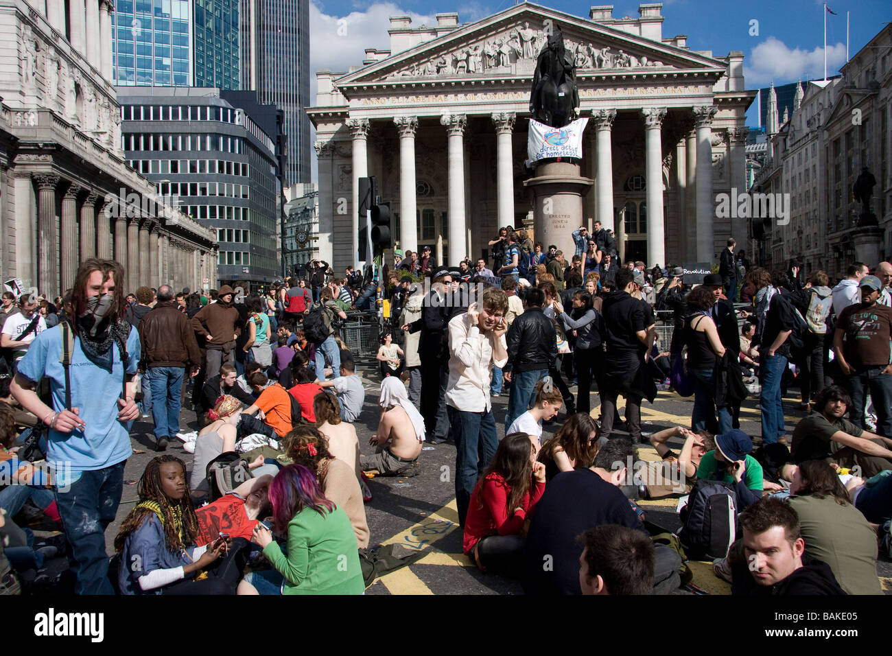 g20 demonstration demo protest bank of england london uk europe Stock ...