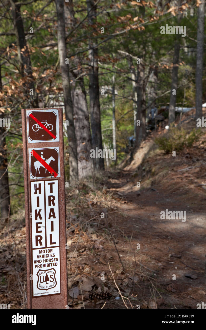 Wellston Michigan A sign marks the Manistee River Trail in the Huron ...