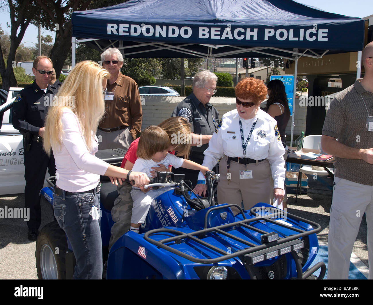 Redondo Beach Police booth showing some equipment and providing ...