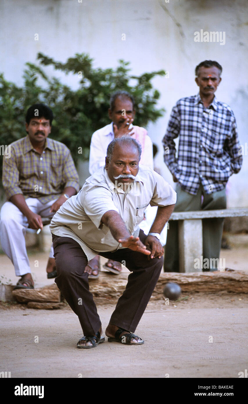 India, Pondicherry Territory, Pondicherry, French consulate, Petanque ...
