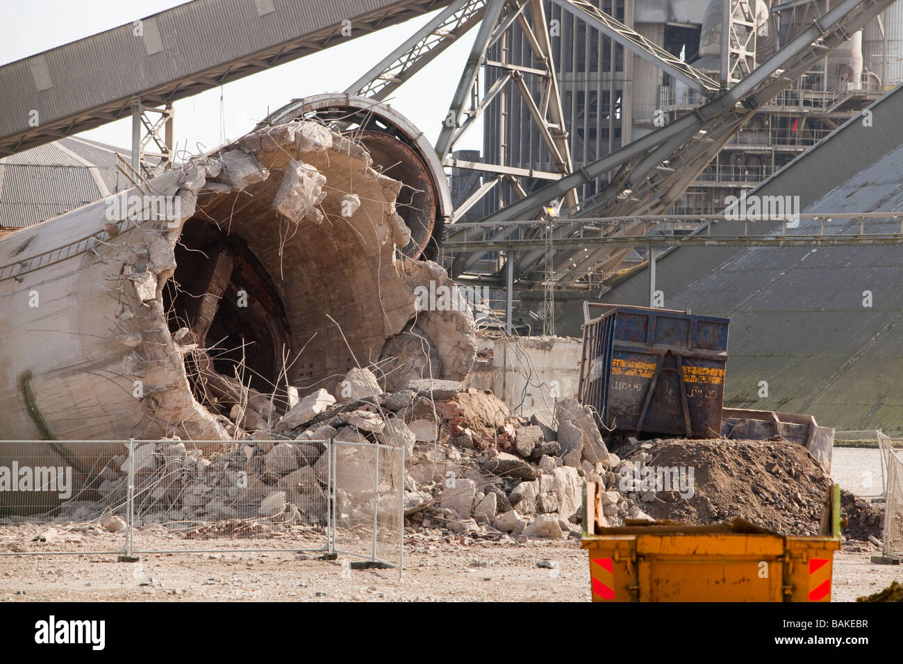 The old chimney at Castle Cement in Clitheroe Lancashire UK after it ...