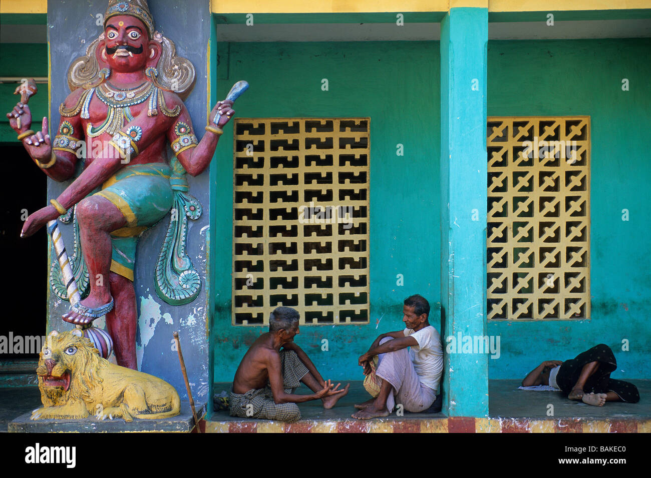 India, Tamil Nadu State, Rajagiri village, Ayanar Temple Stock Photo ...