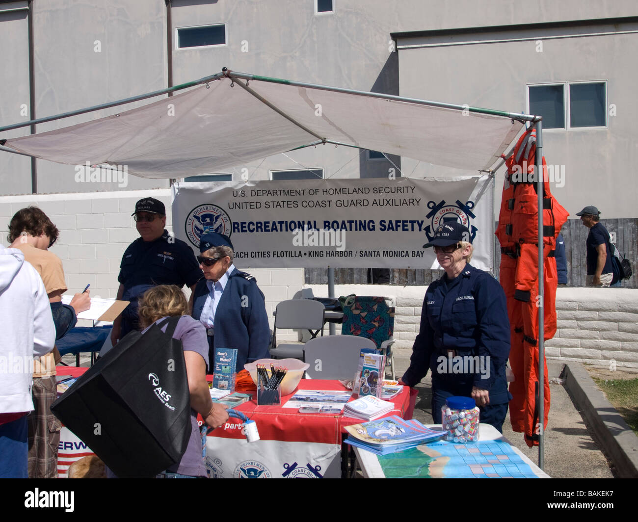 Coast Guard volunteers booth at marine exhibit Stock Photo - Alamy