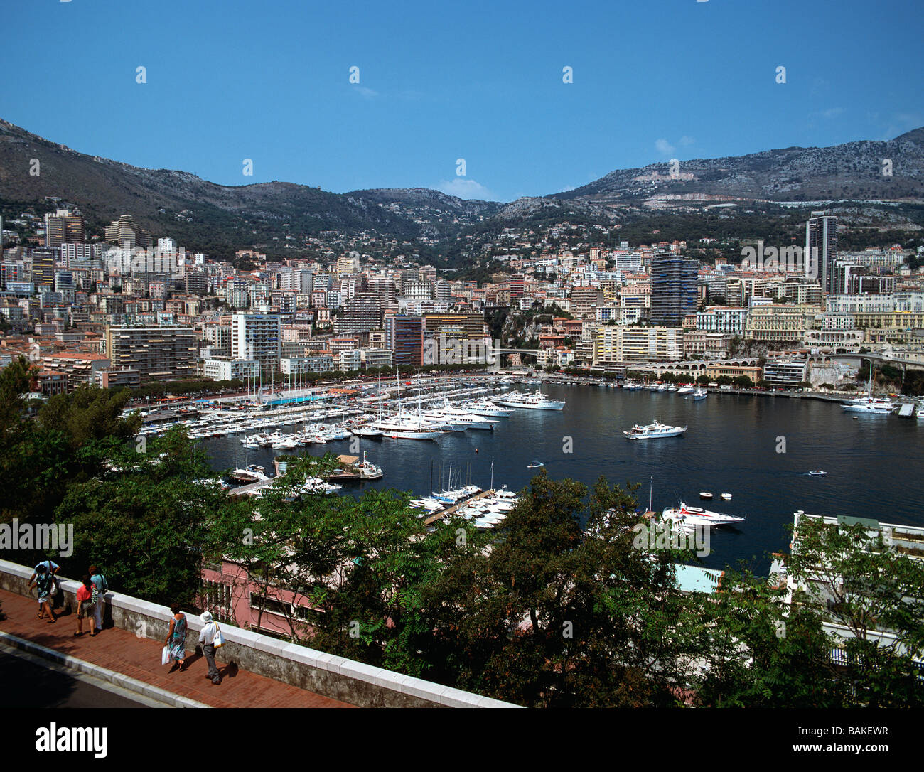 Boats docked at the harbour Port of Fontvieille Monte Carlo Monaco MC ...