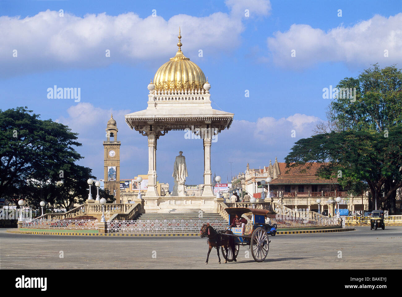 India, Karnataka State, Mysore, horse carriage called Tonga Stock Photo ...
