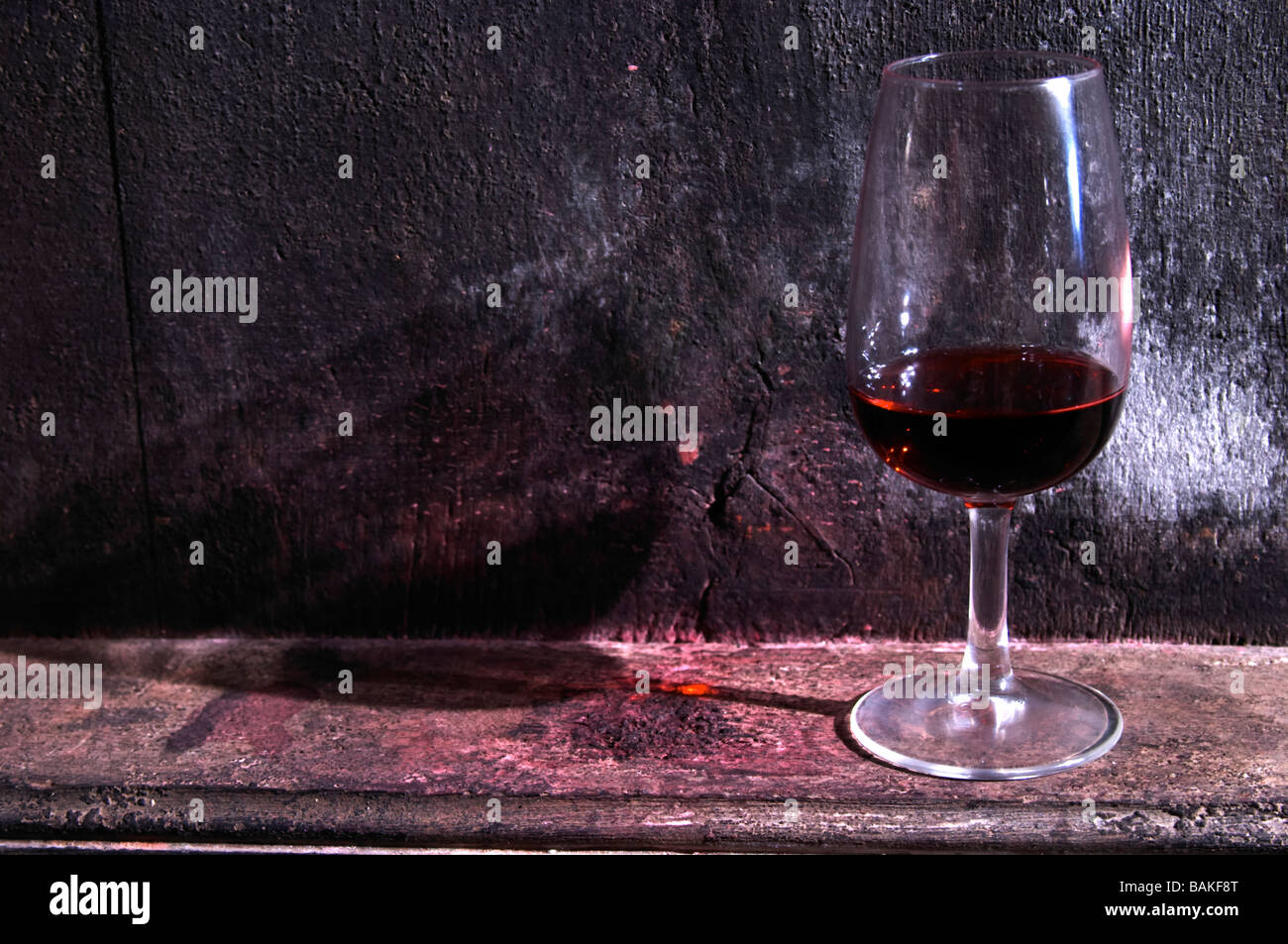 glass on a vat domaine du vissoux beaujolais burgundy france Stock ...