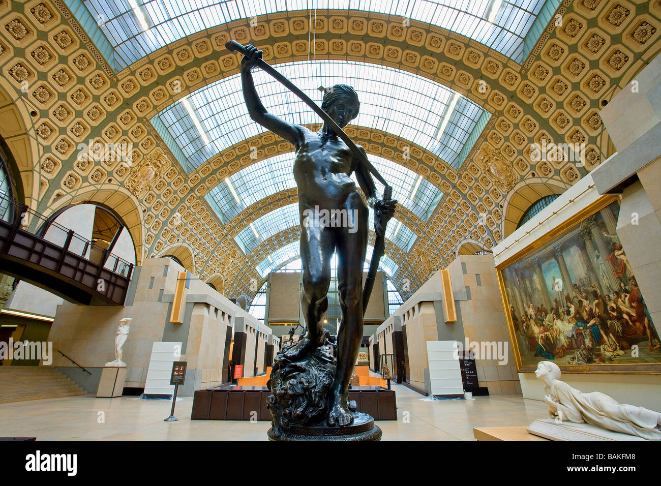 France, Paris, Musee d'Orsay, David bronze by Antonin Mercie Stock ...