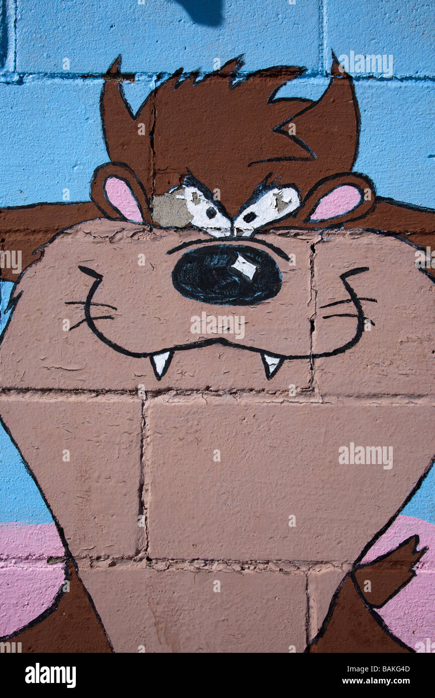 Cartoon characters painted on wall Stock Photo - Alamy