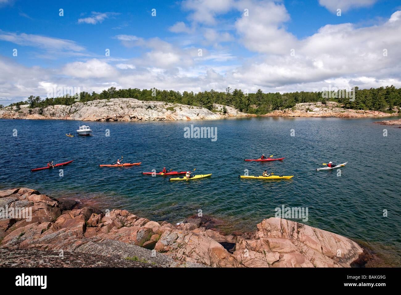 Canada, Ontario Province, Georgian Bay, Killarney, sea kayaking Stock ...
