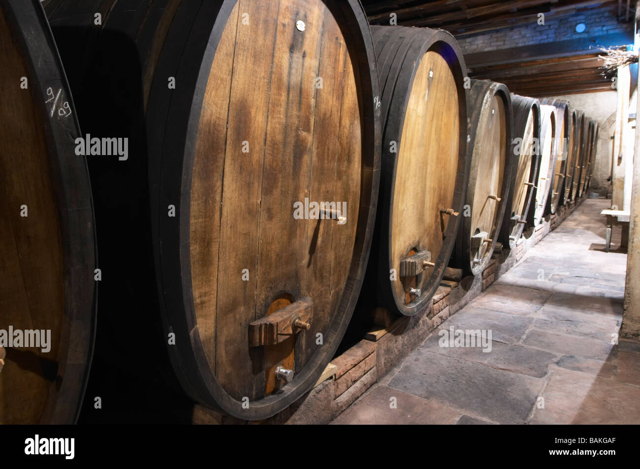 wooden vats dom faller weinbach kaysersberg alsace france Stock Photo ...