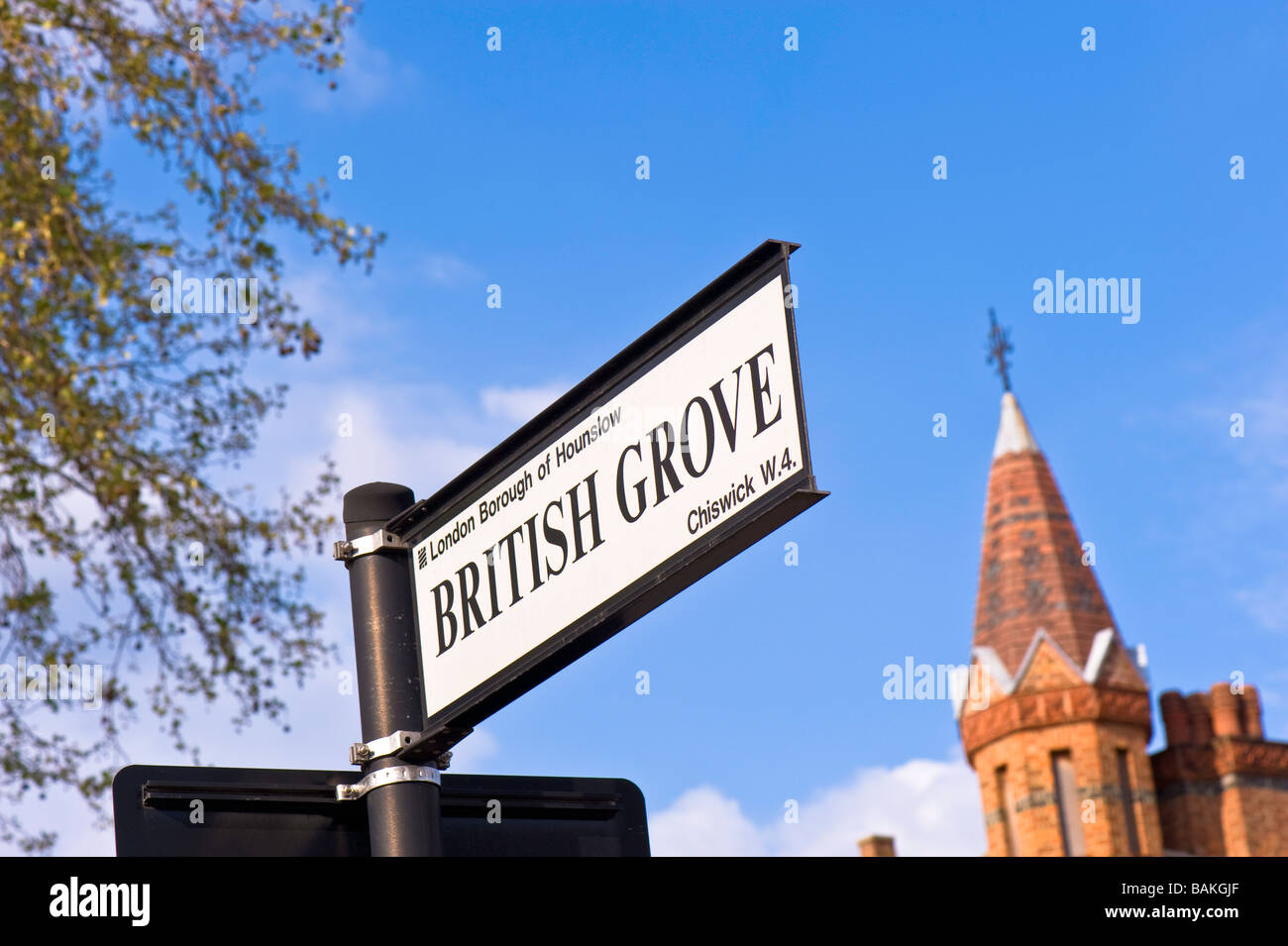 Street name sign W4 London United Kingdom Stock Photo - Alamy