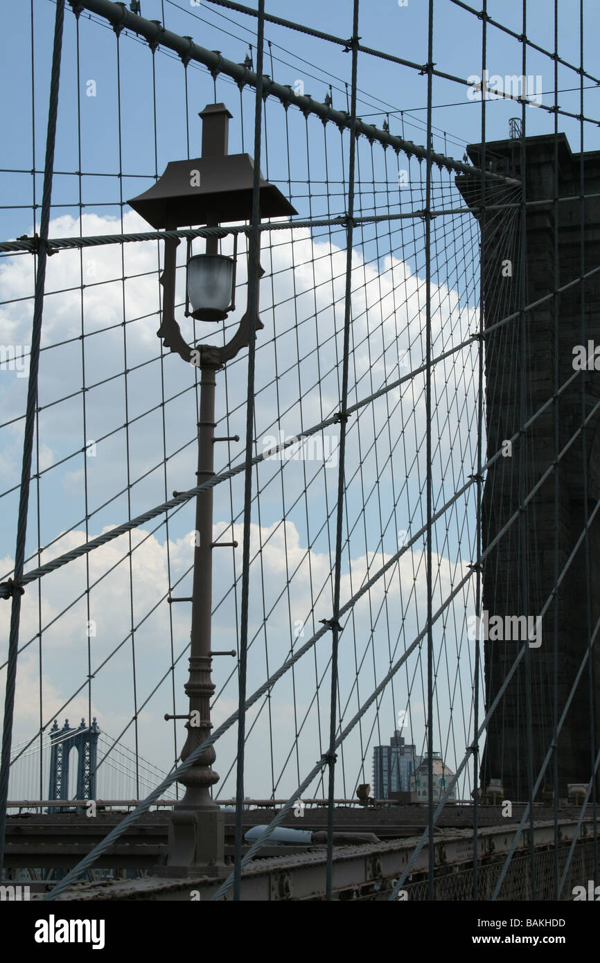 Lamppost on brooklyn bridge new hi-res stock photography and images - Alamy