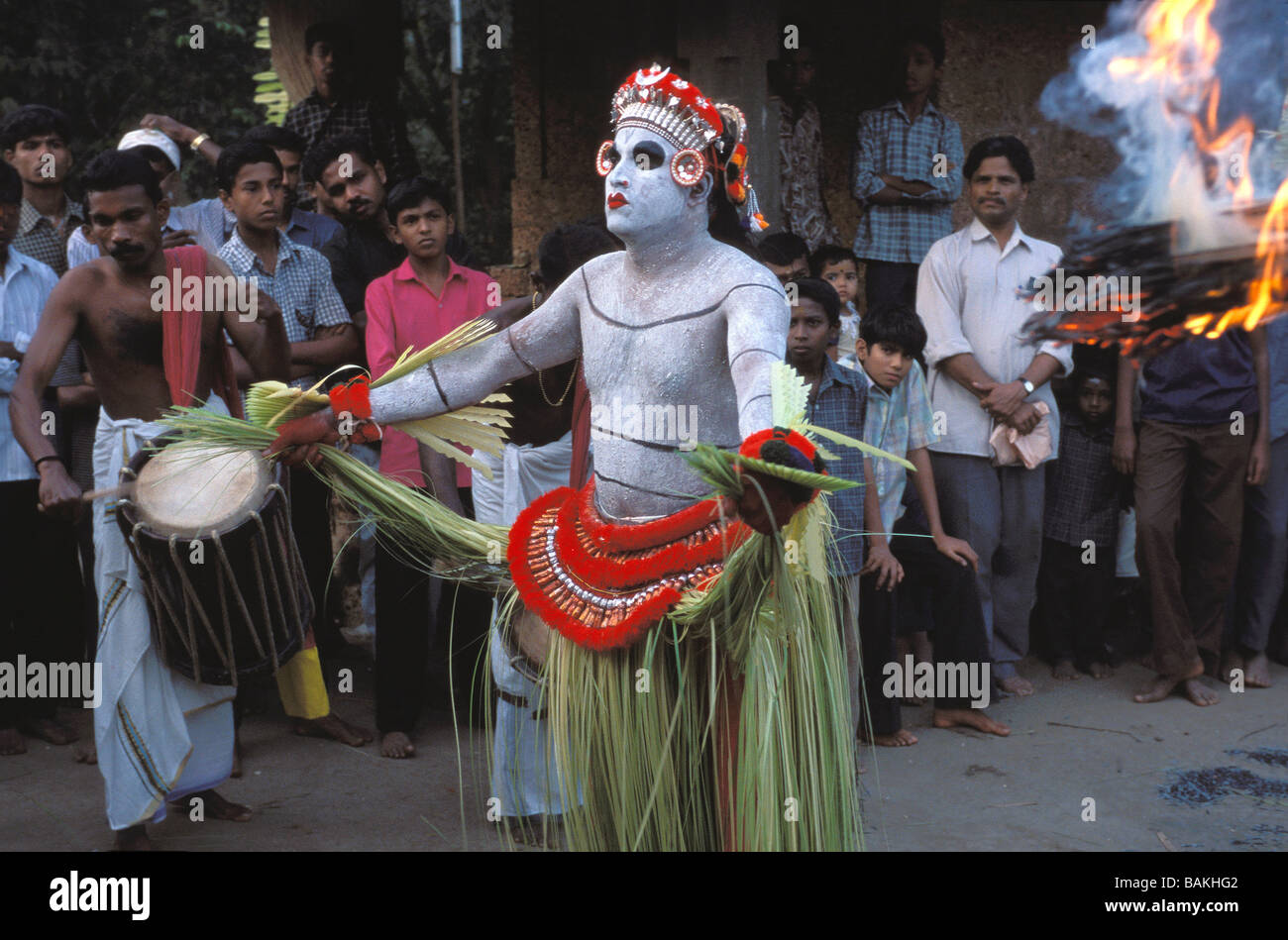 India, Kerala State, Kannur, Pallipram Kavu Temple, Teyyam Gulikan ...