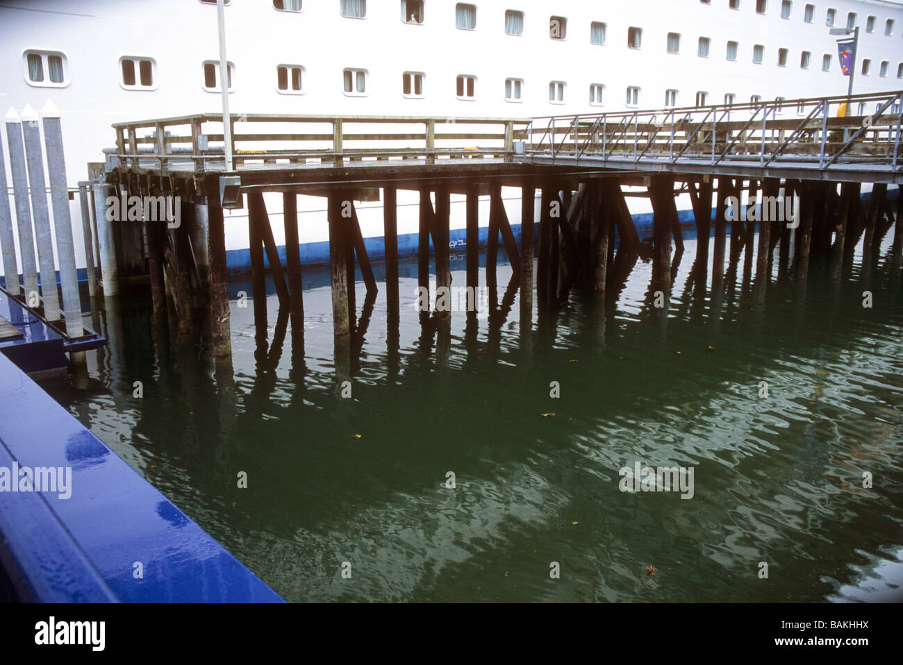 Alaska pier tide dock cruise ship ocean sea tidal water rise fall high ...