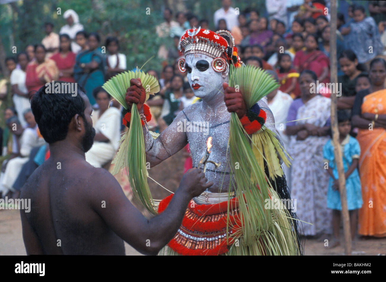 India, Kerala State, Kannur, Pallipram Kavu Temple, Teyyam Gulikan ...
