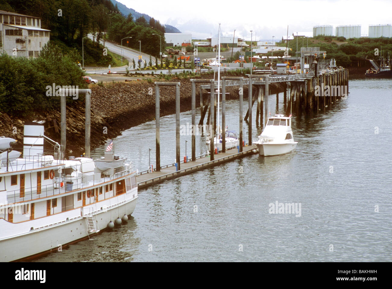 Alaska pier tide dock cruise ship ocean sea tidal water rise fall high ...