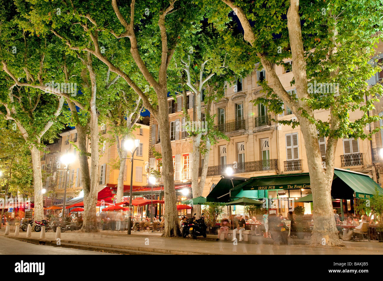 France, Bouches du Rhone, Aix en Provence, the Cours Mirabeau Stock ...