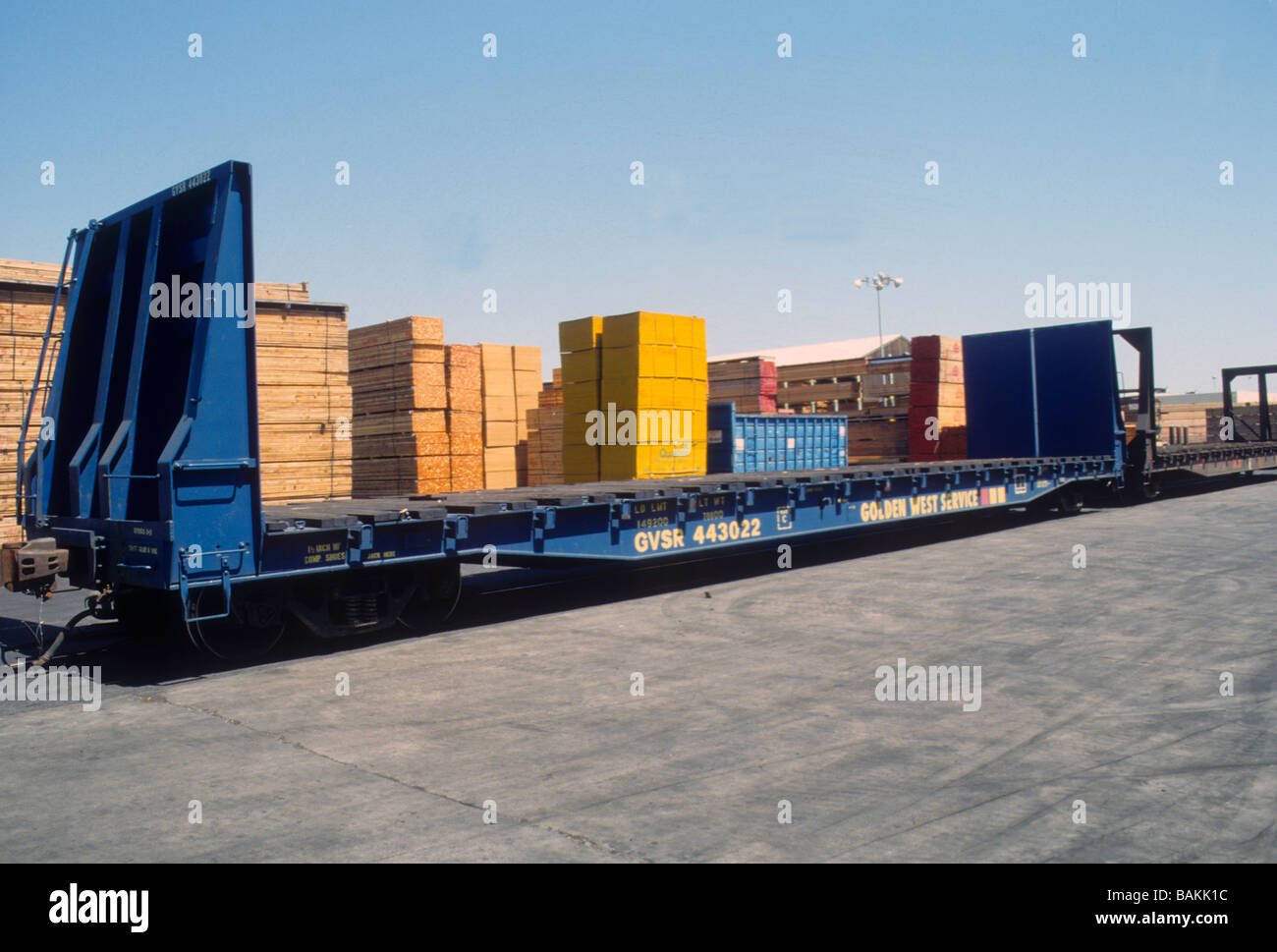 Rail car gondola flat bed lumber train transport carry load building ...