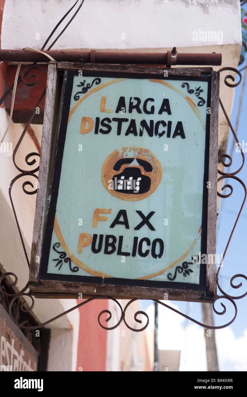 Telephone Fax Sign in Mexico Stock Photo - Alamy