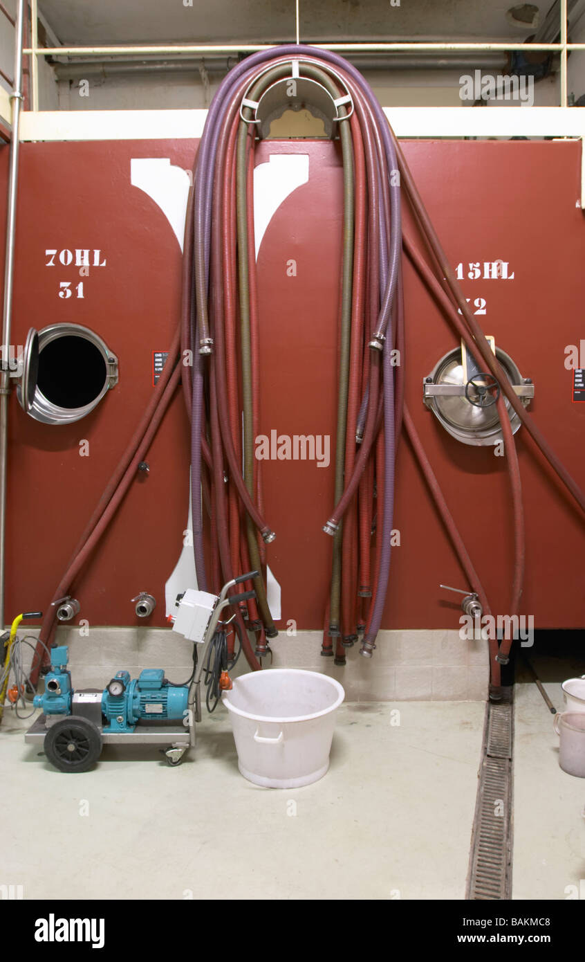 concrete vats pumping tubes domaine giraud chateauneuf du pape rhone ...