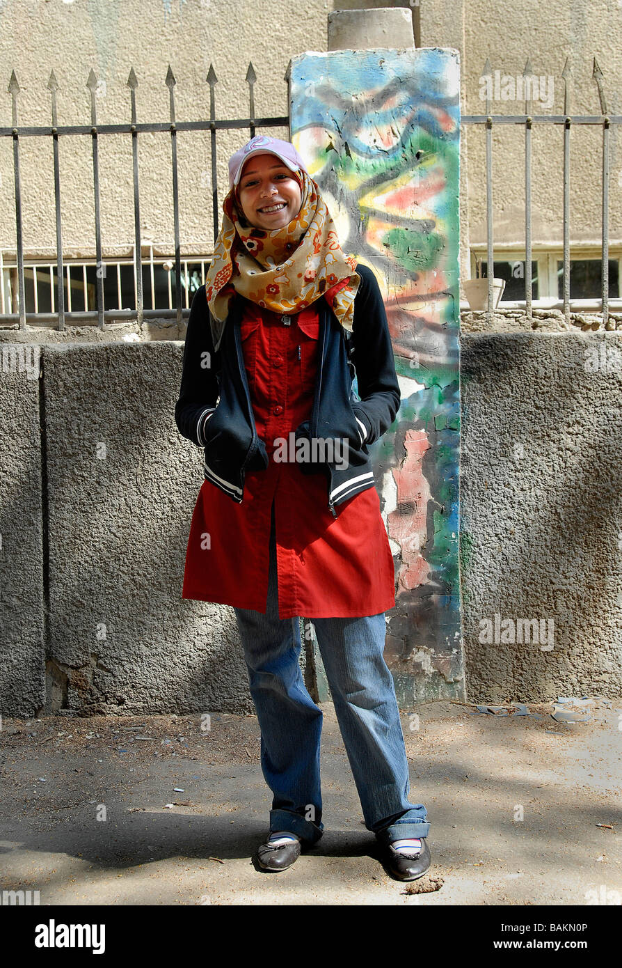 An Egyptian Fashionable Teenager Posing For The Camera Egyptian Girls Like To Dress Colourful