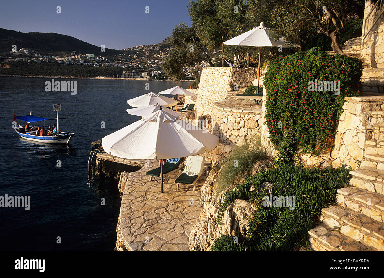 Turkey, Mediterranean region, Lycian Coast, villa Mahal hotel at Kalkan ...