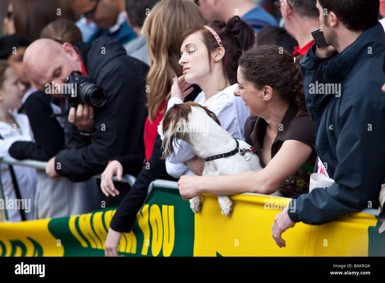 Spectators at the Flora London Marathon 2009 Stock Photo - Alamy