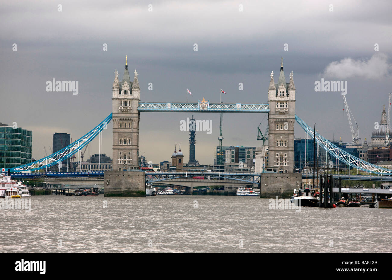 Views of Tower Bridge and London from a Thames clipper commuter Boat ...