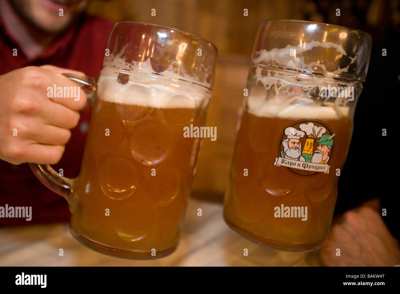 ST Petersburg, two beers glasses Stock Photo - Alamy