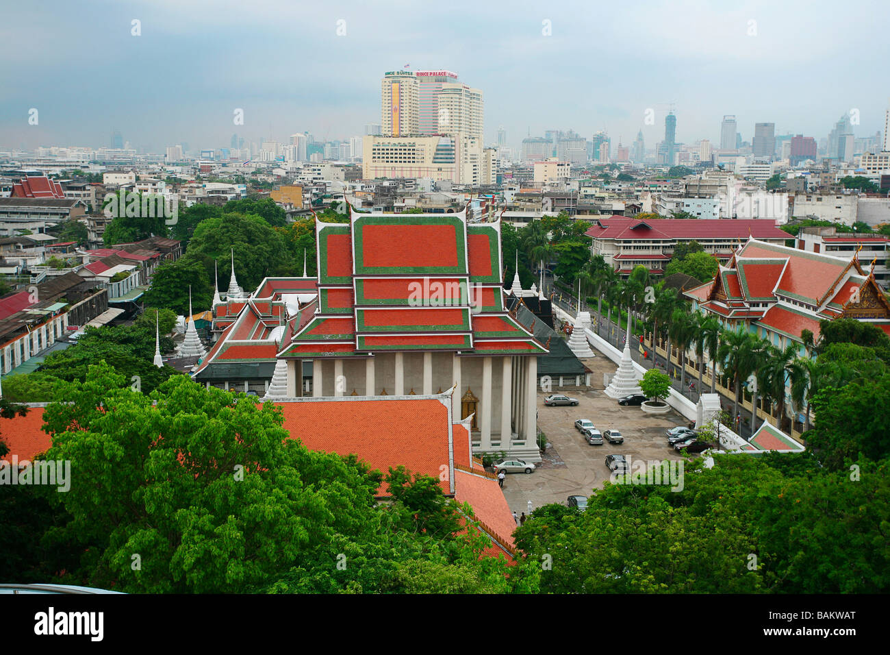 Wat Saket, viewed from the golden Mount, Bangkok, Thailand Stock Photo ...