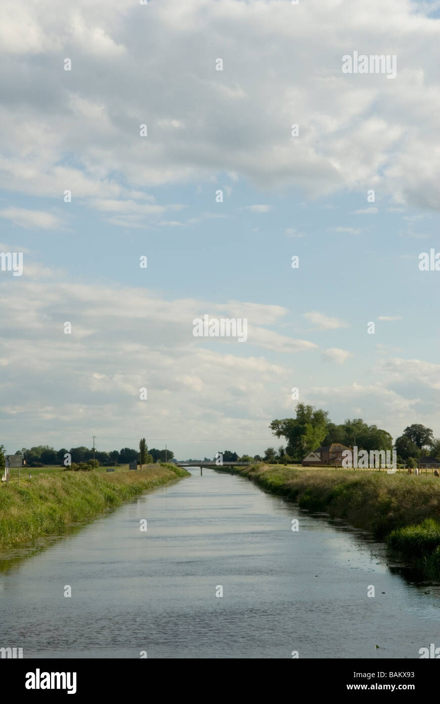 Middle Level Main Drain, The Fens, Norfolk Stock Photo - Alamy