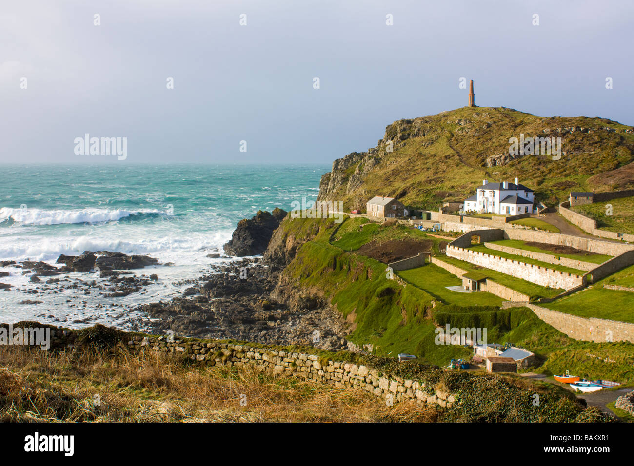 Cape Cornwall and Priests Cove Stock Photo - Alamy