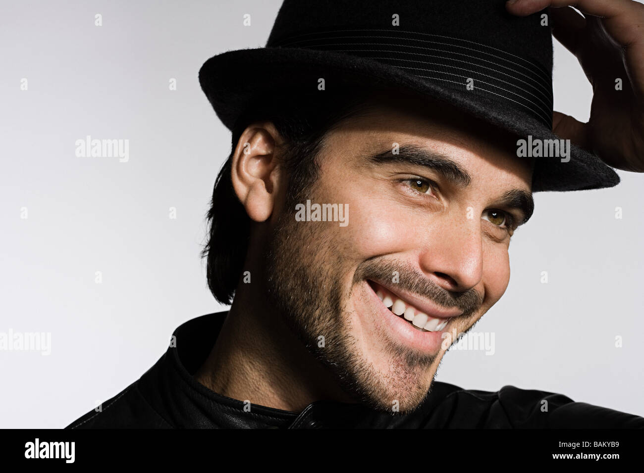 Male portrait fedora smiling hi-res stock photography and images - Alamy