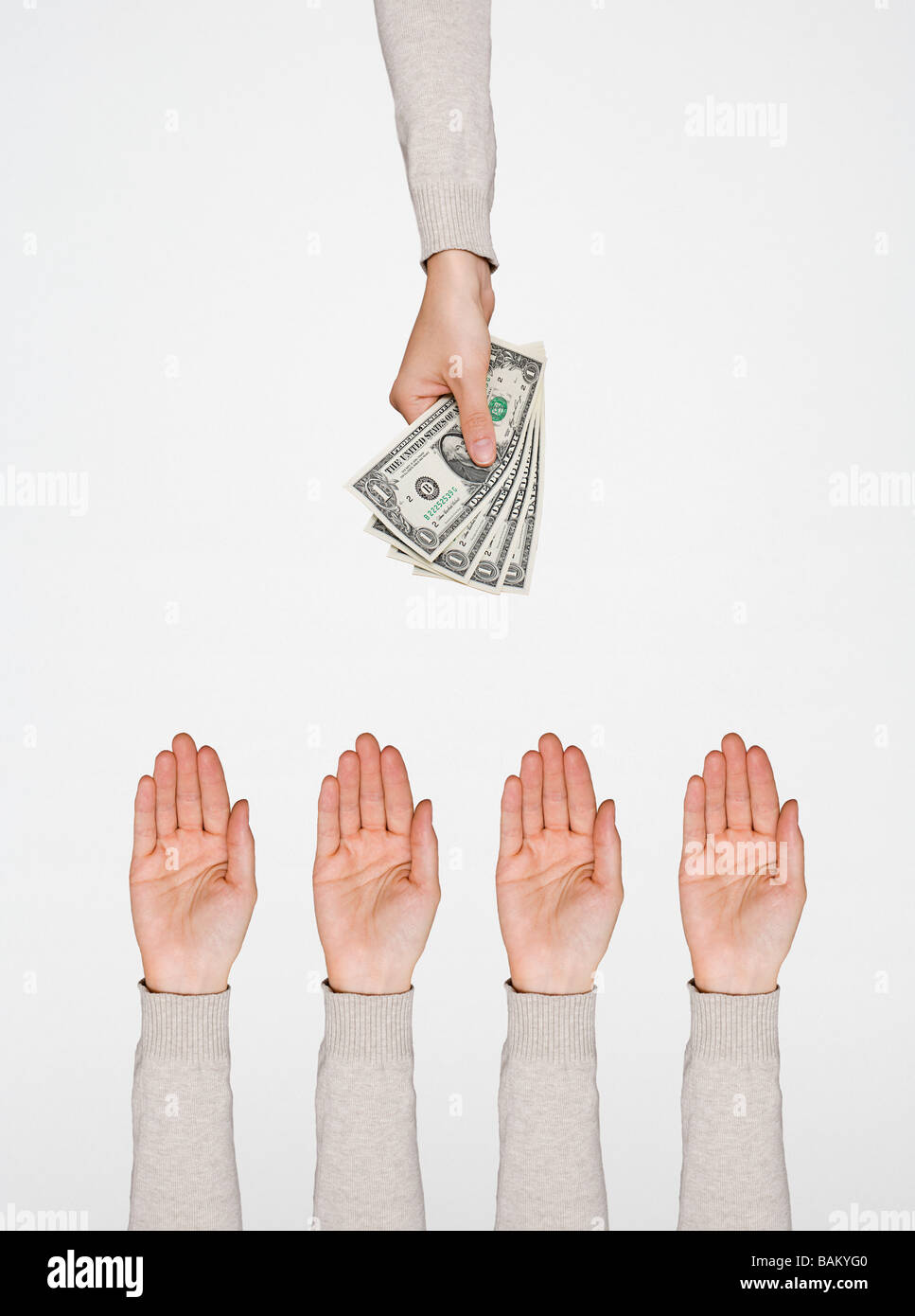 Handing over money Stock Photo - Alamy