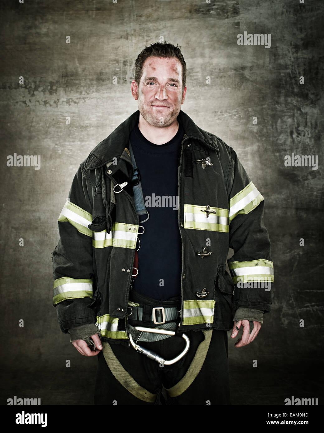 Portrait of a firefighter Stock Photo - Alamy