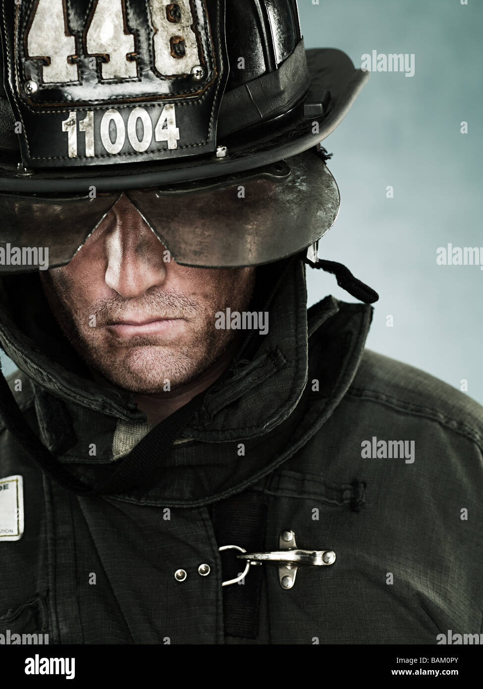 Portrait of a firefighter Stock Photo - Alamy