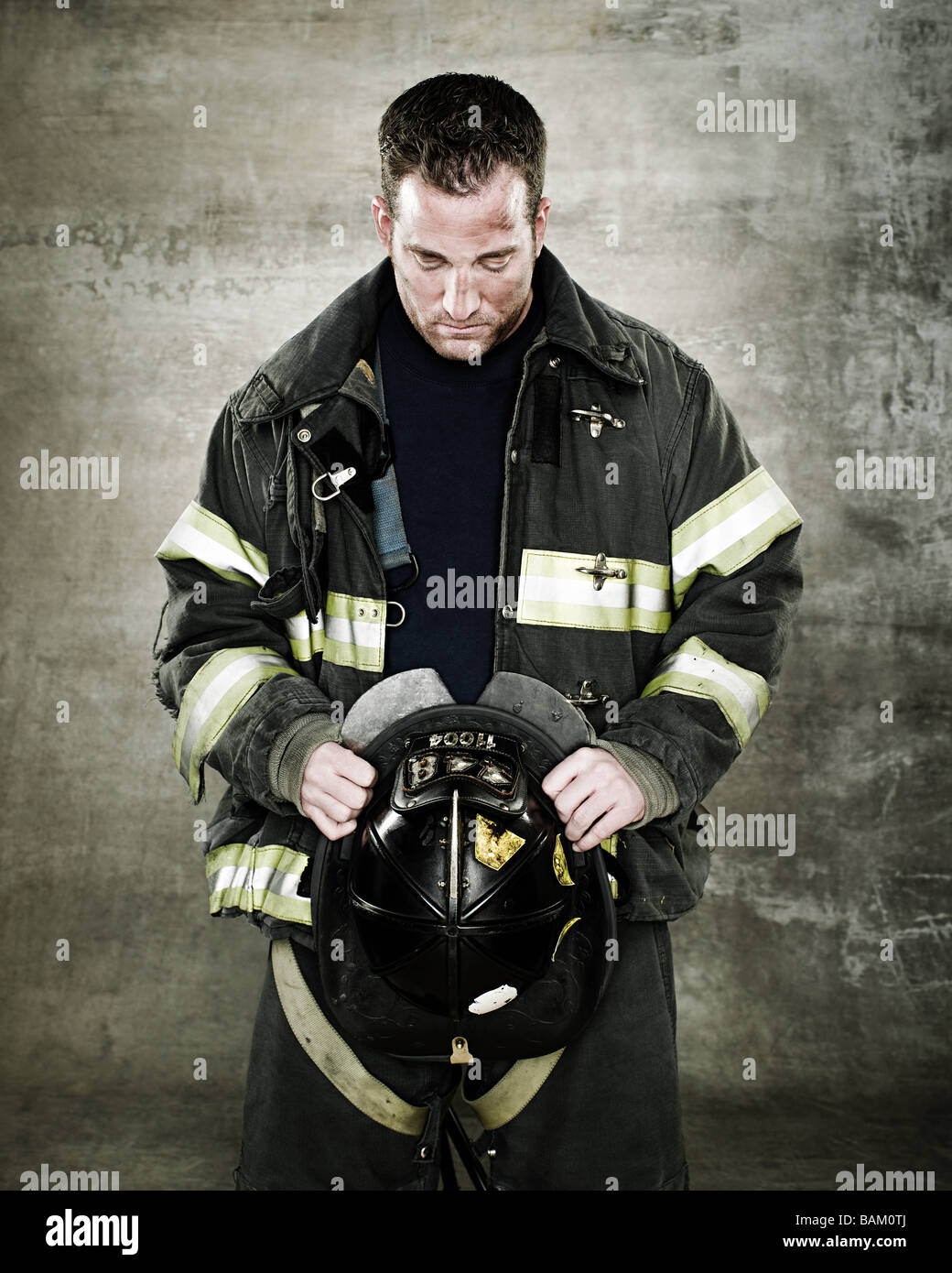 Portrait of a firefighter Stock Photo - Alamy