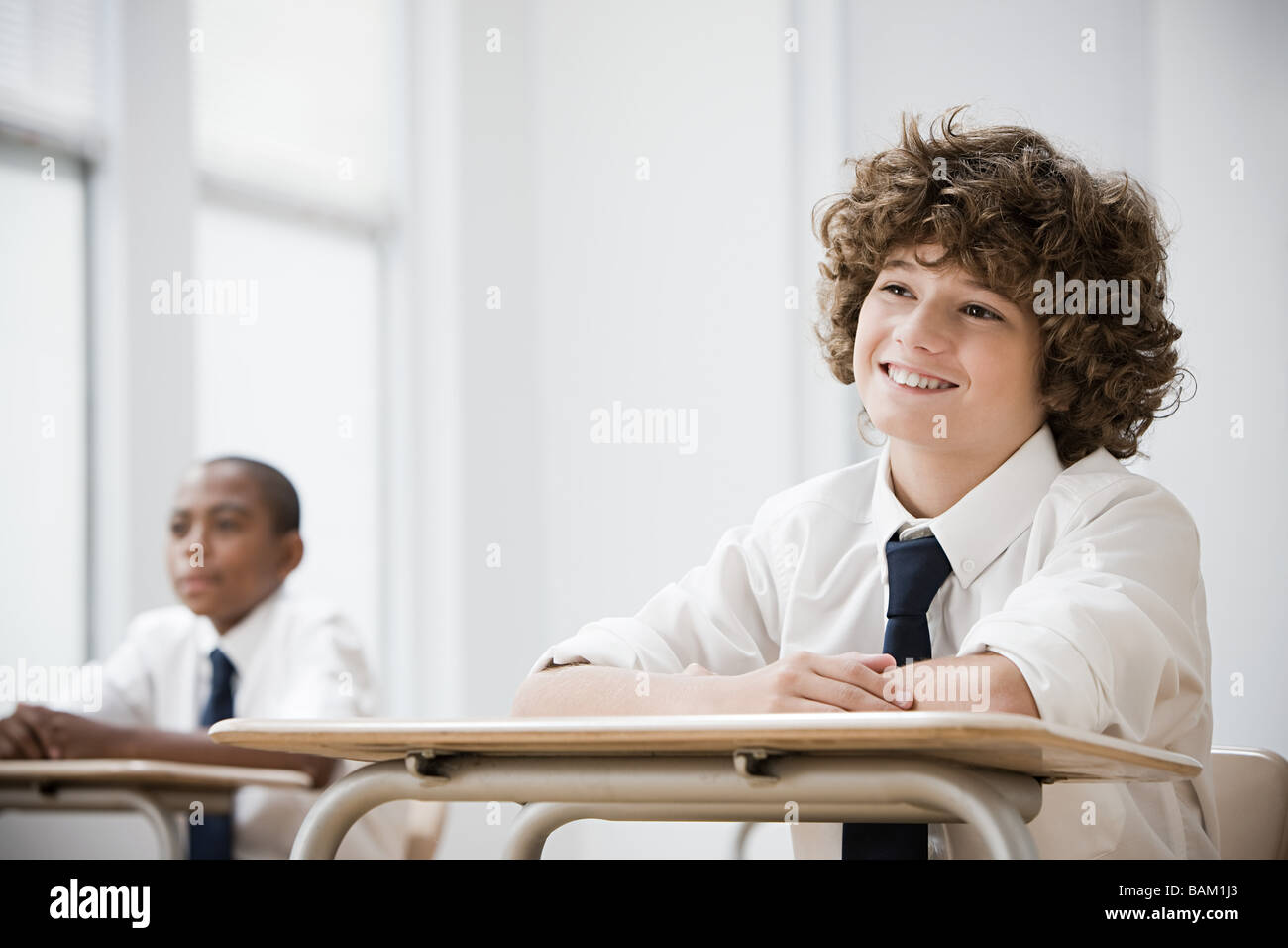 Boys in classroom Stock Photo - Alamy