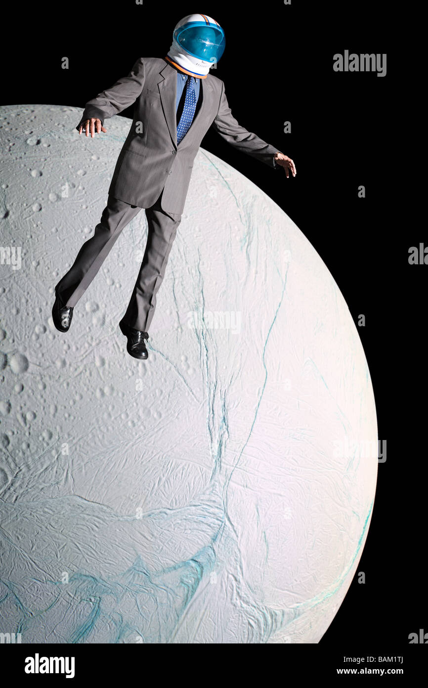 Businessman in outer space Stock Photo - Alamy
