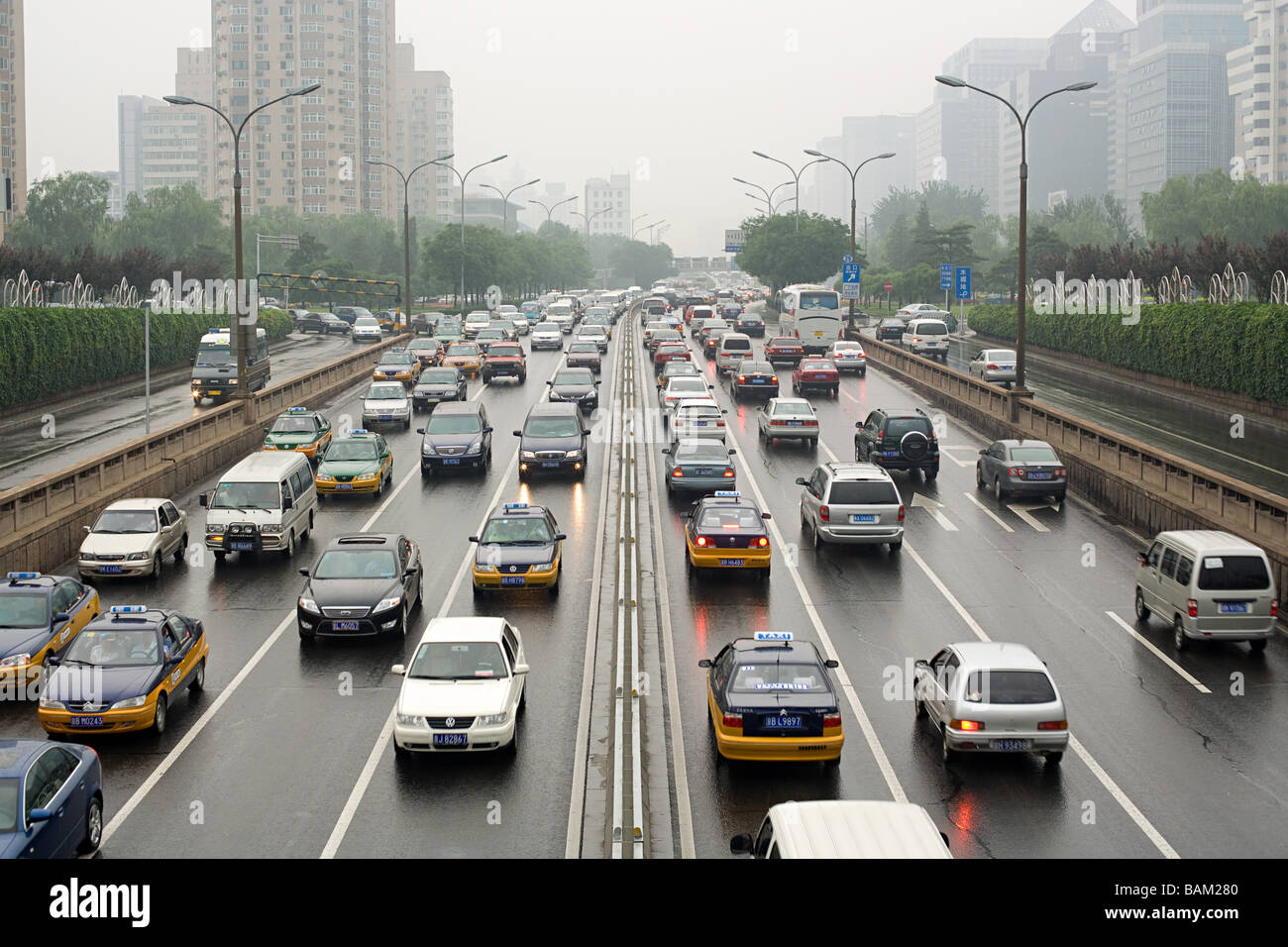 Traffic on beijing road Stock Photo - Alamy